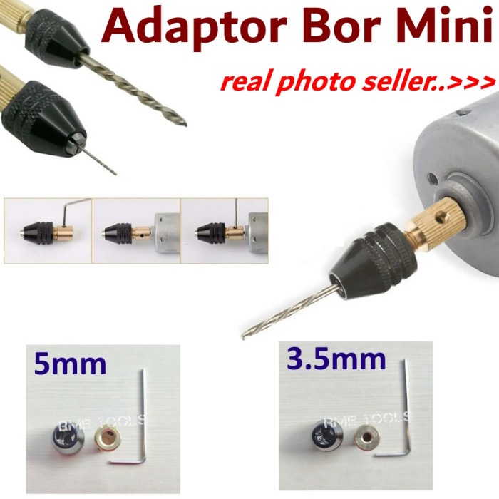 Jual Adapter Kepala Bor Mini Kecil Grinder Keyless Chuck Collet Dinamo ...