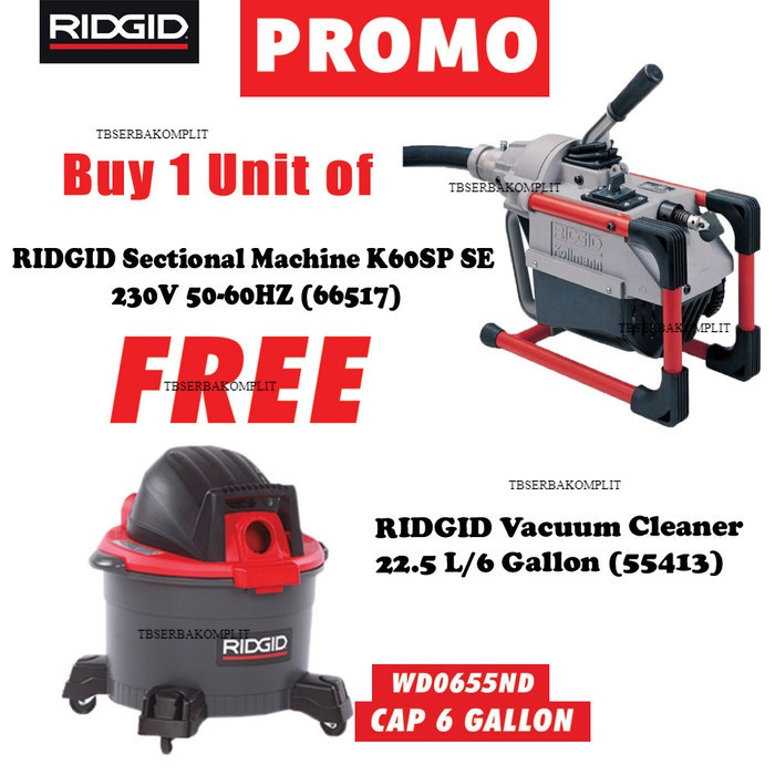Jual PROMO RIDGID Sectional Machine K60SP SE 230V 50-60HZ-66517 ...