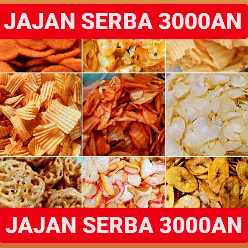 Jual JAJAN SERBA 3000 AN 100 GRAM SNACK KERING CAMILAN CEMILAN MAKANAN ...