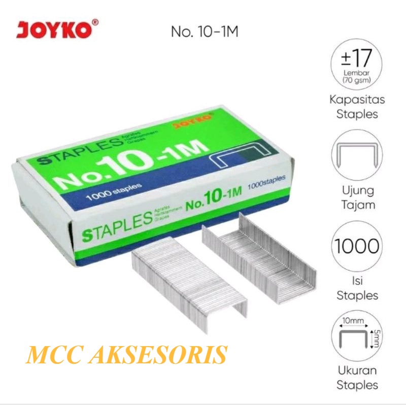 Jual Isi Staples JOYKO NO.10-1M SATUAN Isi Stapler Merk Joyko | Shopee ...