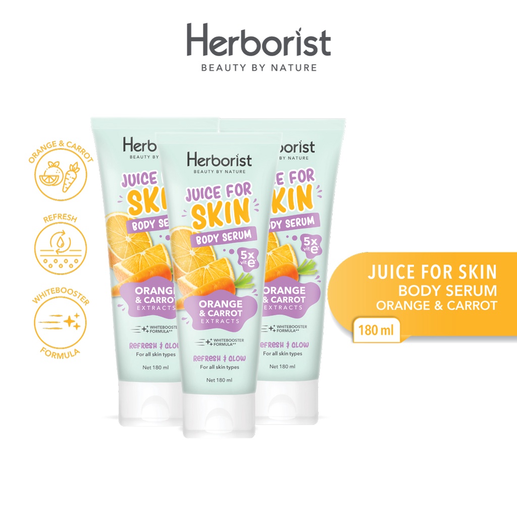 Jual Herborist Juice For Skin Body Serum Orange & Carrot 180ml x3 | Shopee Indonesia