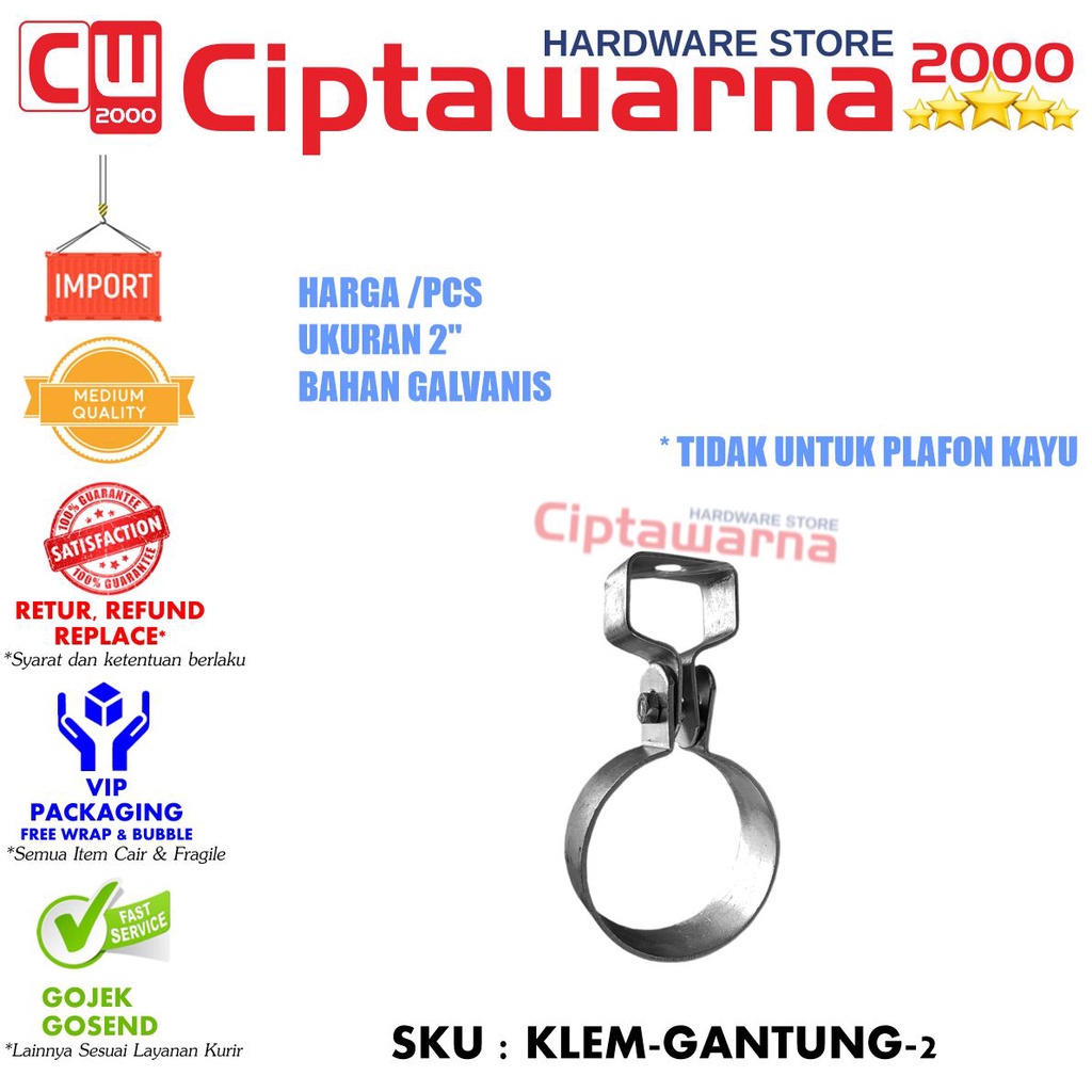 Jual Klem Clamp Gantung Pipa Hanger 2" Inch- Cw | Shopee Indonesia