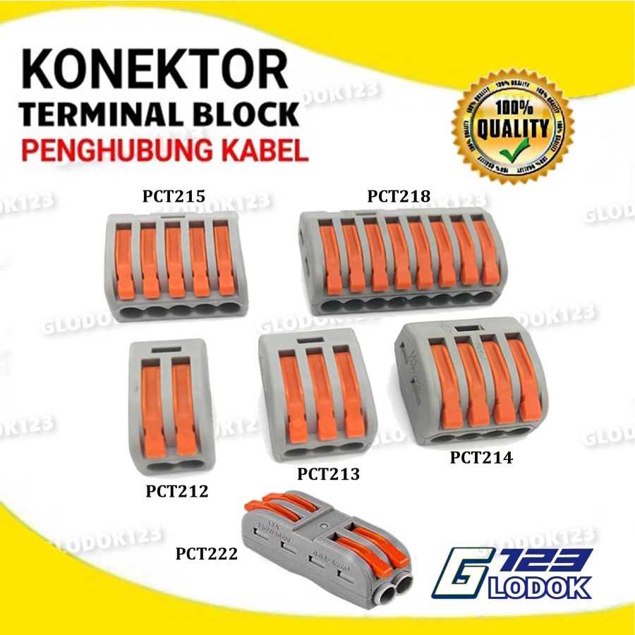 Jual Konektor Terminal Block Blok Penghubung Sambungan Kabel PCT212 | Shopee Indonesia