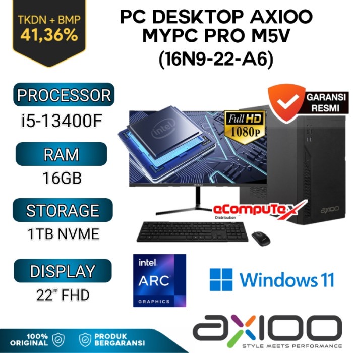 Jual PC DESKTOP AXIOO MYPC PRO M5V (16N9-22-A6) i5 / INTEL ARC 380-6GB ...