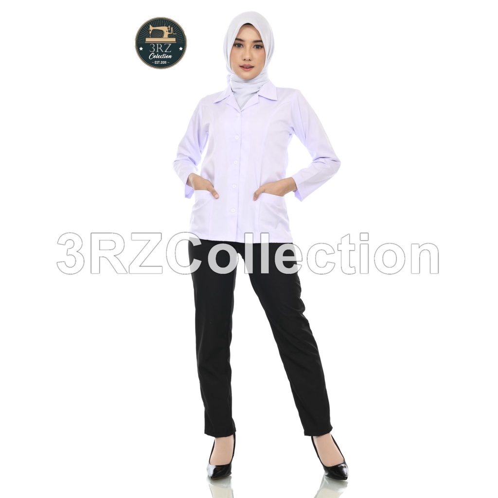 Jual Set Seragam Dinas Wanita Putih Hitam - Kemeja Putih & Rok/Celana ...