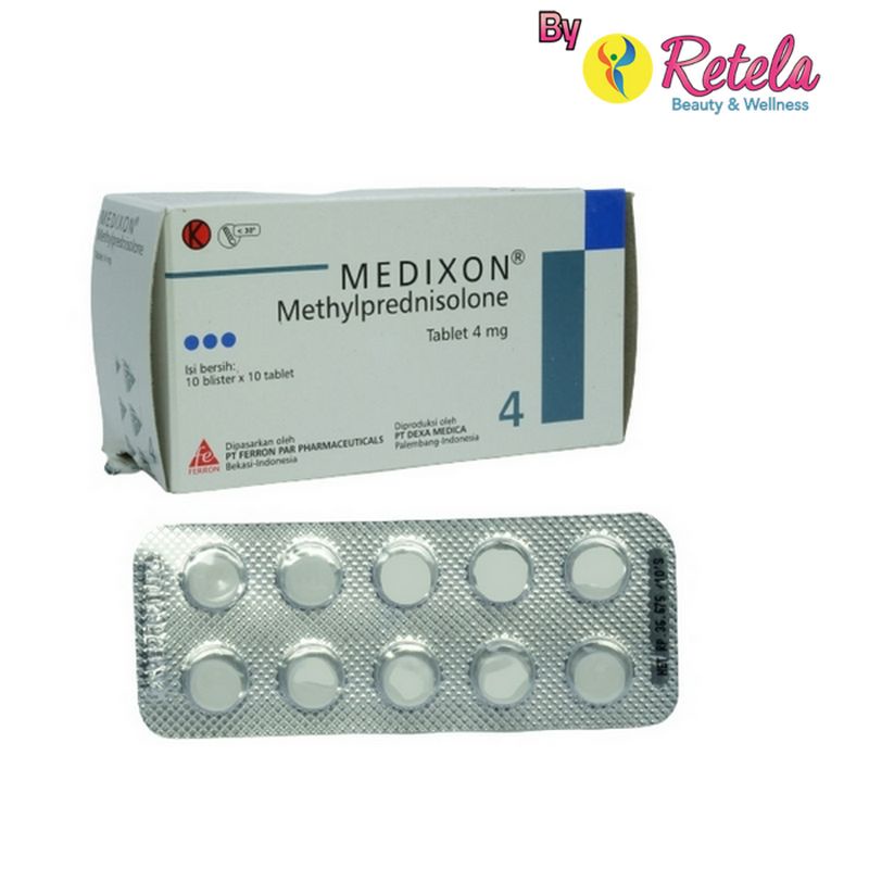Jual MEDIXON 4MG 1 STRIP 10 TABLET ( METHYLPREDNISOLONE 4 MG ) | Shopee ...