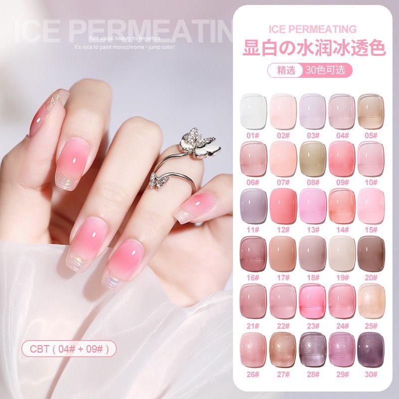 Jual AS GEL CBT JELLY JADE COLOR GEL POLISH POLISH AS MILKY JELLY COLOR ...