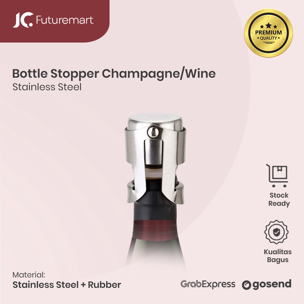 Jual Vacuum champagne wine bottle stopper tutup botol wine stainless HT ...