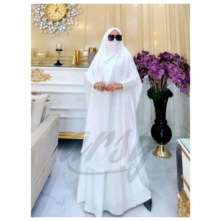 Jual SC. Arsyla Dress Wanita Muslim One Set 2in1 Matt Cringkle Polos ...