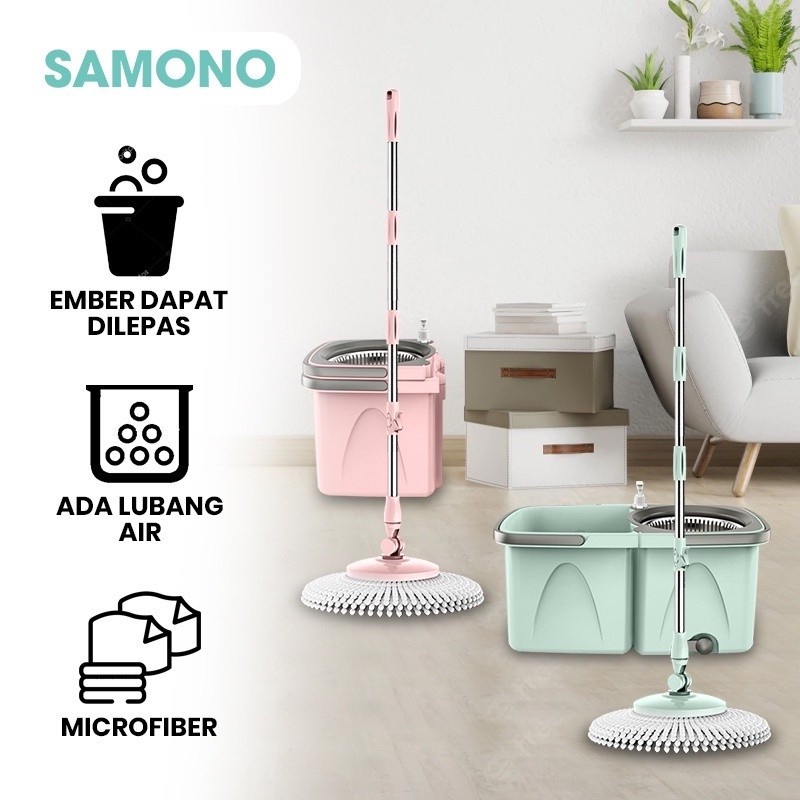 Jual BCT706 Bonbox Alat Pel Super Mop Kain Fiber Spin Mop 2 Ember | Shopee Indonesia