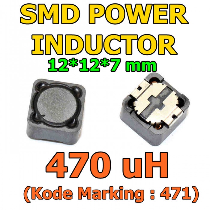 Jual Power Inductor 470uH SMD 5A CD127 SMT induktor 12 x 12 x 7mm 470 ...