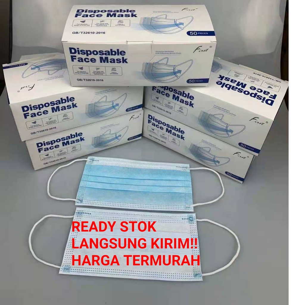 Jual MASKER EARLOOP 3PLY isi 50pcs | Shopee Indonesia
