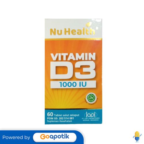 Jual Nu Health Vitamin D3 1000 Iu Botol 60 Tablet | Shopee Indonesia