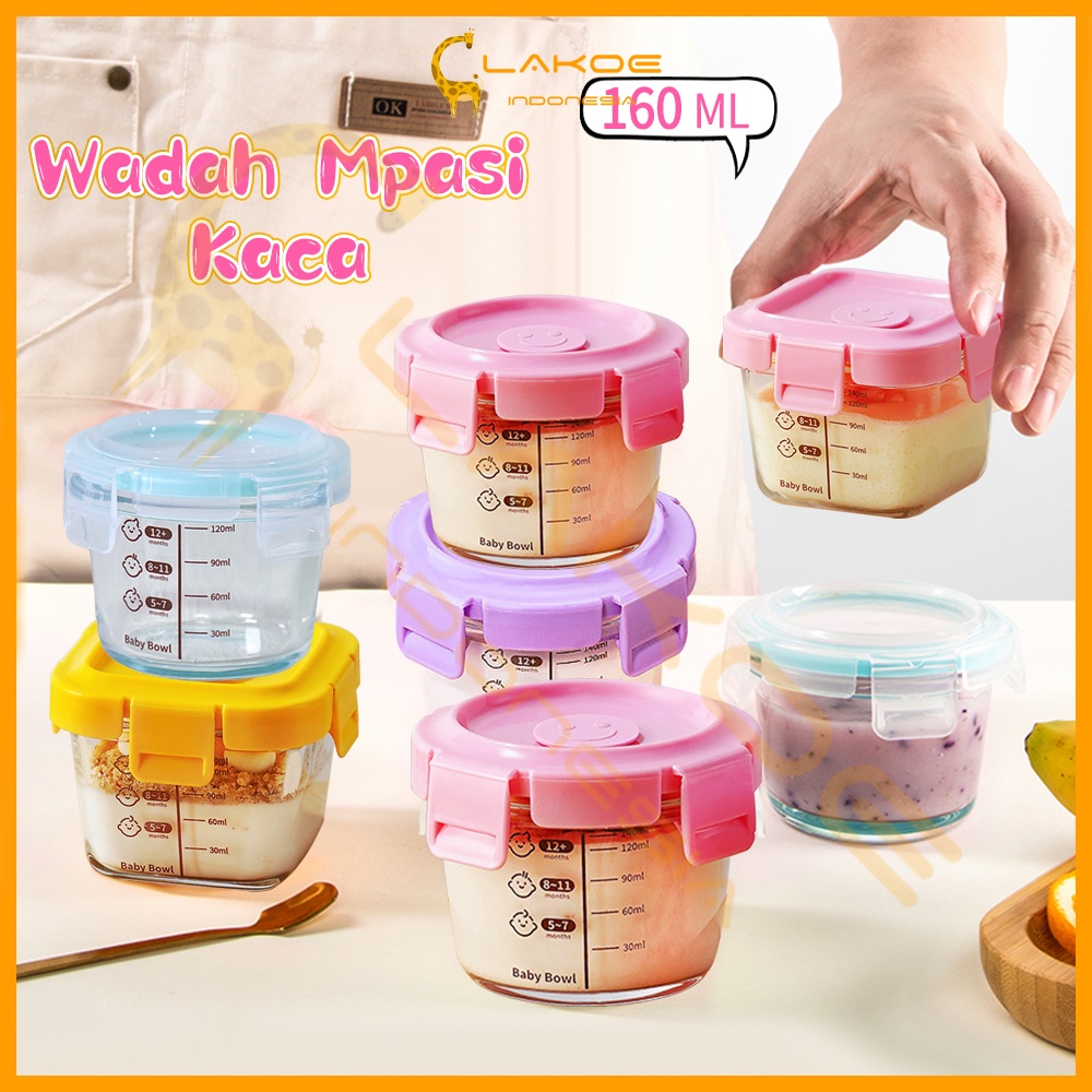Jual Lakoe Baby Food Container Mpasi Kaca /Tempat Kotak Mpasi Kaca ...