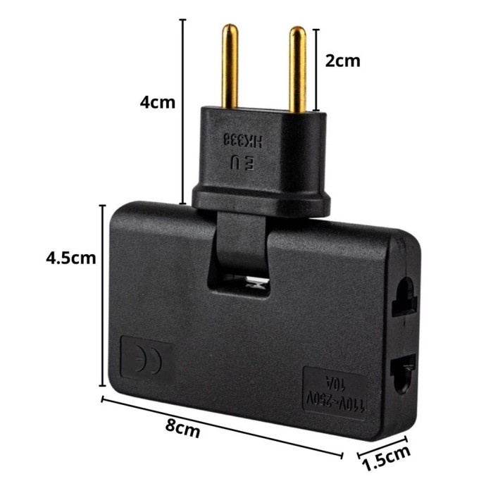 Jual 3in1 Power Socket Plug in Stop kontak Steker Lipat | Shopee Indonesia