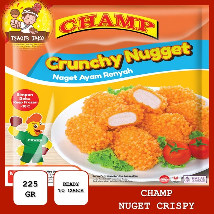 Jual CHAMP CRUNCHY NUGGET 225 GR I FROZEN FOOD CEMILAN HALAL FROZEN ...