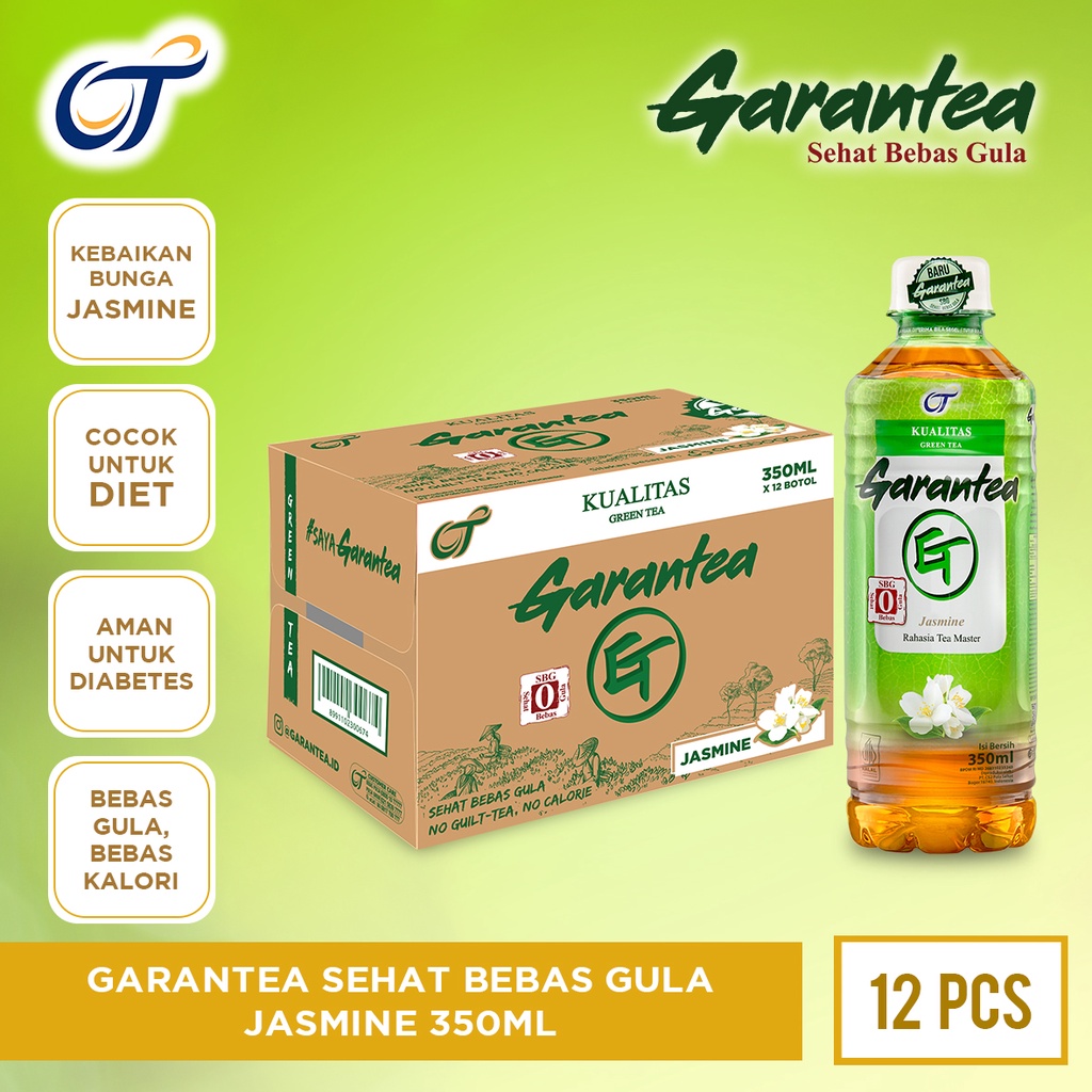 Jual Garantea Sehat Bebas Gula - Green Tea Jasmine 350ML - 12 Pcs ...