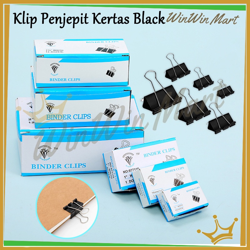 Jual Binder Klip/Klip Penjepit Kertas Black/Penjepit kertas Eselon | Shopee Indonesia
