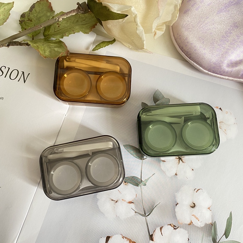 Jual Tempat Softlens Set Lens Case Travel Kit Kotak Abu Coklat Hijau ...