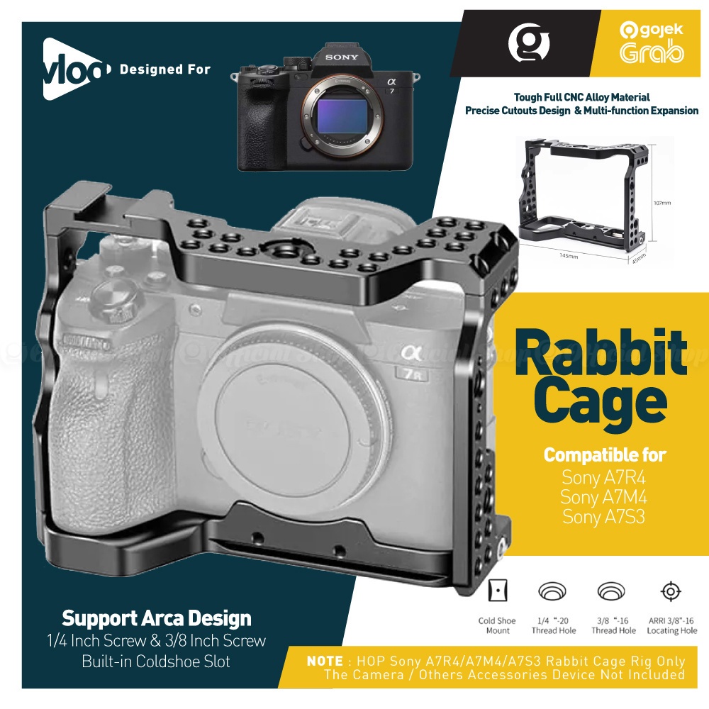 Jual HOP GRC-A7M4 Cage Rig for Sony A7R4 A7M4 A7S3 A7IV Plate CNC ...