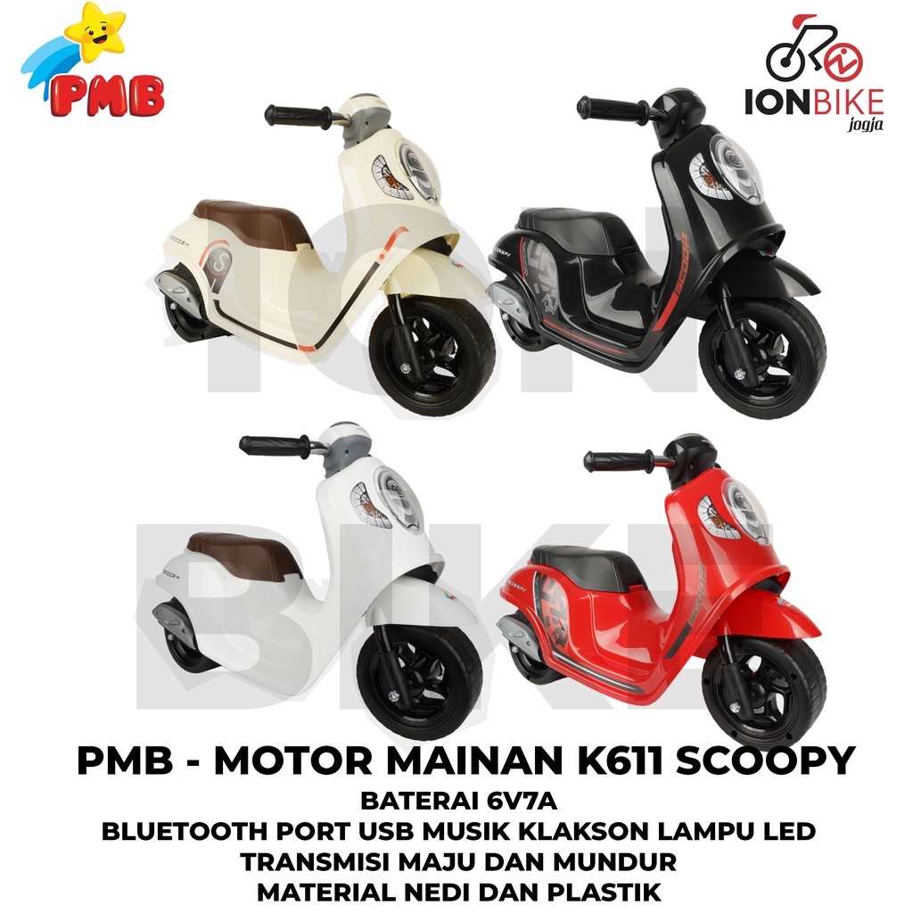 Jual Mainan Anak Motor PMB K611 Scoopy Dorong Balance Bike CBR PCX Raid ...