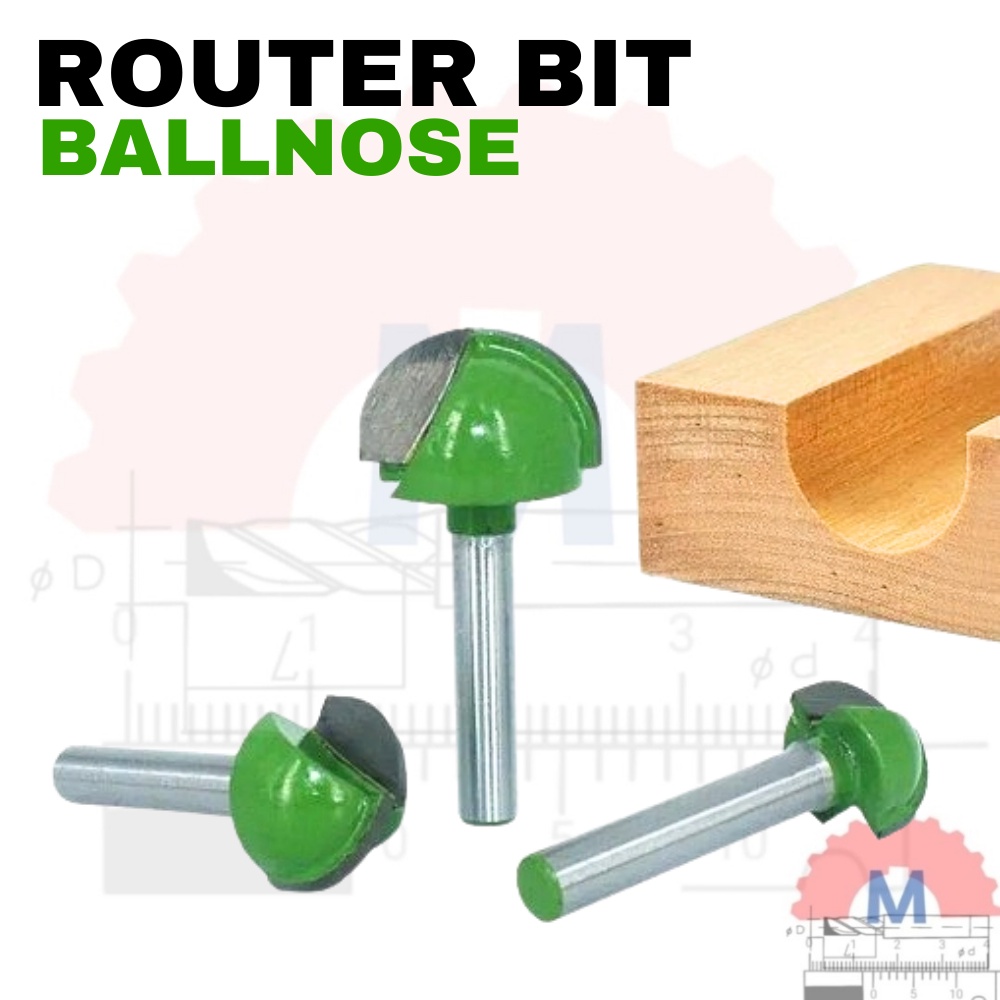 Jual Mata Profil kayu bulat radius round bottom router bit gagang 6mm ...