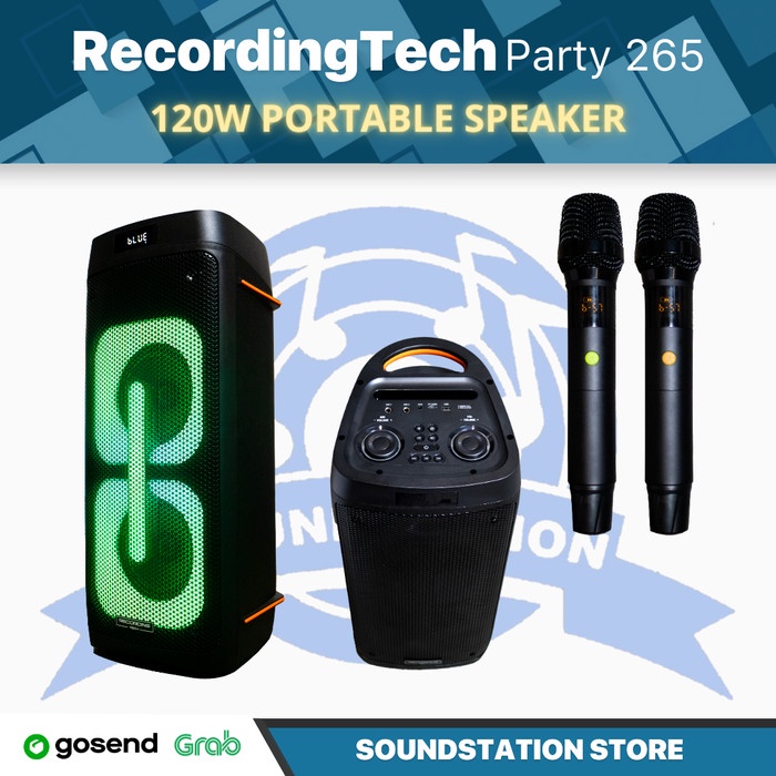 Jual RECORDING TECH PARTY-265 120W Portable Speaker | Partybox Mini ...