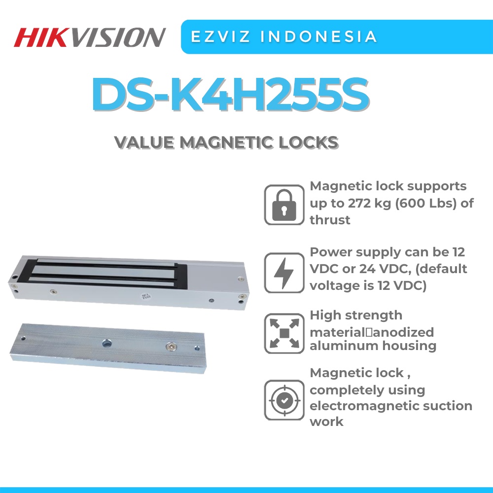 Jual HIKVISION DS-K4H255S VALUE MAGNETIC LOCKS | Shopee Indonesia