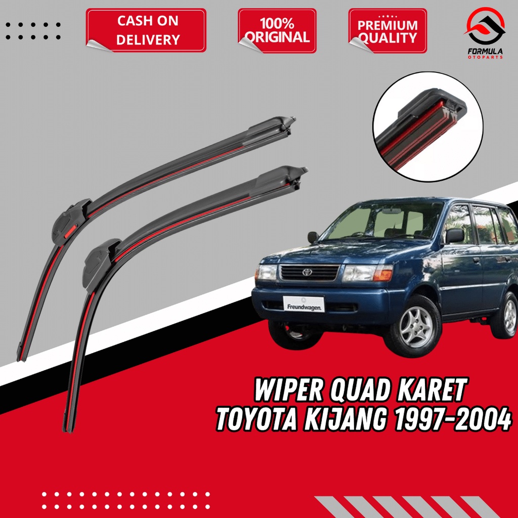 Jual Wiper Mobil Quad Karet Toyota Kijang 1997 2004 Frameless Tanpa