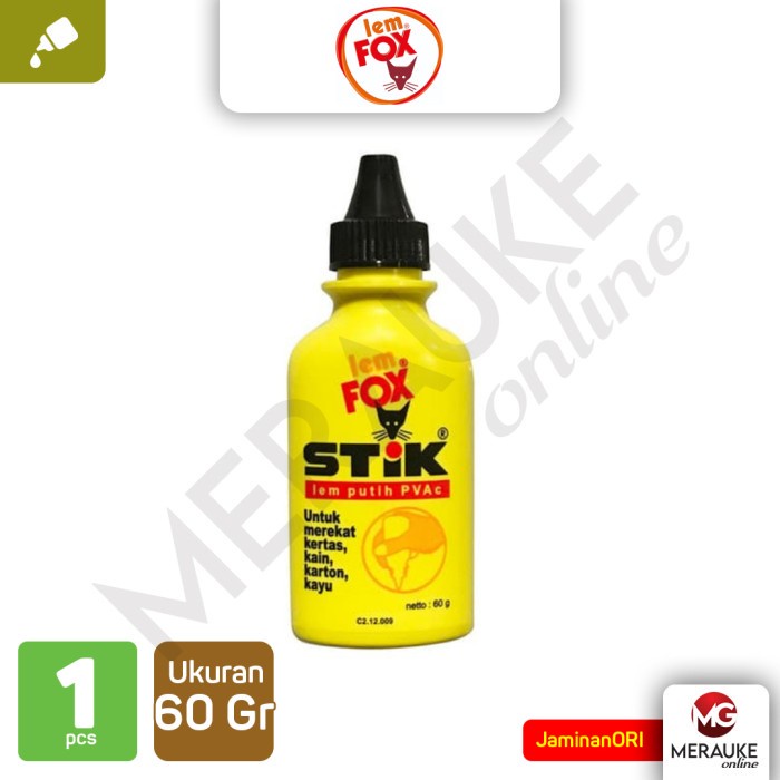 Jual Lem FOX Stik Botol 60g Lem Putih PVAc | Shopee Indonesia