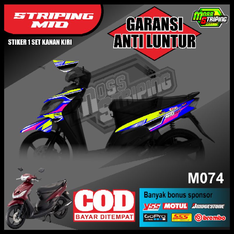 Jual Sticker Stiker Striping Motor Semi Full Body Yamaha MIO SPORTY 110 , MIO 110 LAMA LIST LIS ...