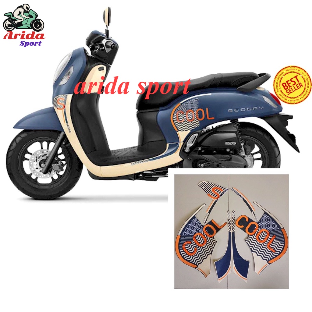 Jual stiker scopy Striping Honda Scoopy 2021 2022 sporty fashion biru ...