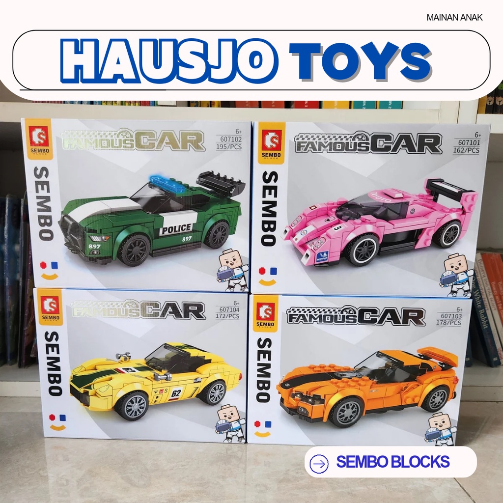 Jual Sembo Block Famous Car Collection Building Block Bricks Mainan ...