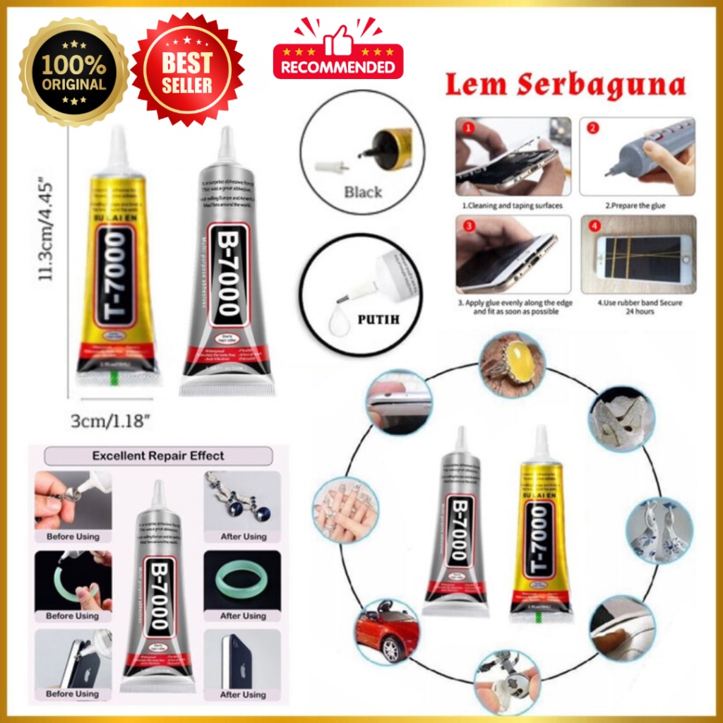 Jual [DARU] Lem LCD Touchscreen 15ml T-7000 Hitam Bening Lem Perhiasan Serbaguna | Shopee Indonesia
