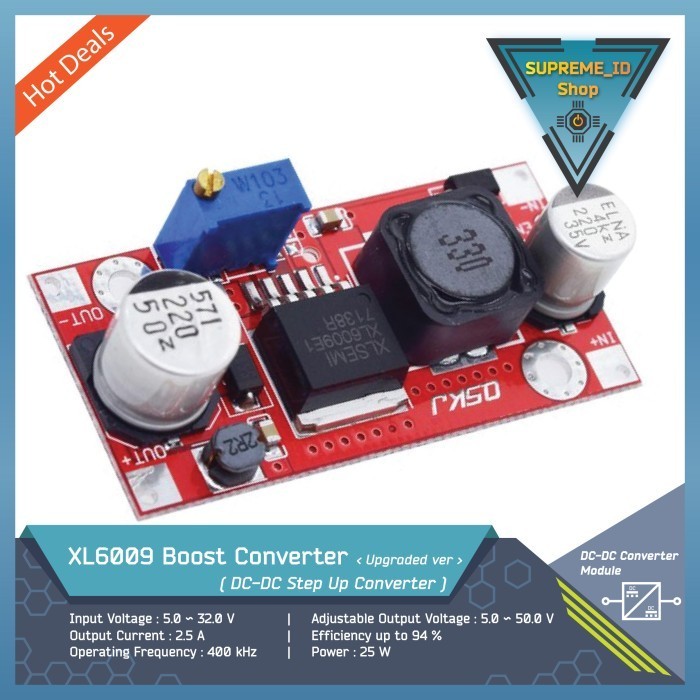 Jual XL6009 DSKJ DC-DC Step Up Boost Converter Module - v.Upgraded | 4A ...