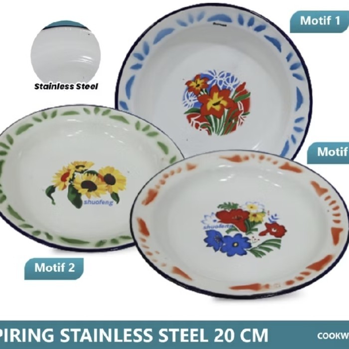 Jual MOTIF BUNGA Piring Makan Seng Jadul Klasik Enamel / Piring Seng ...