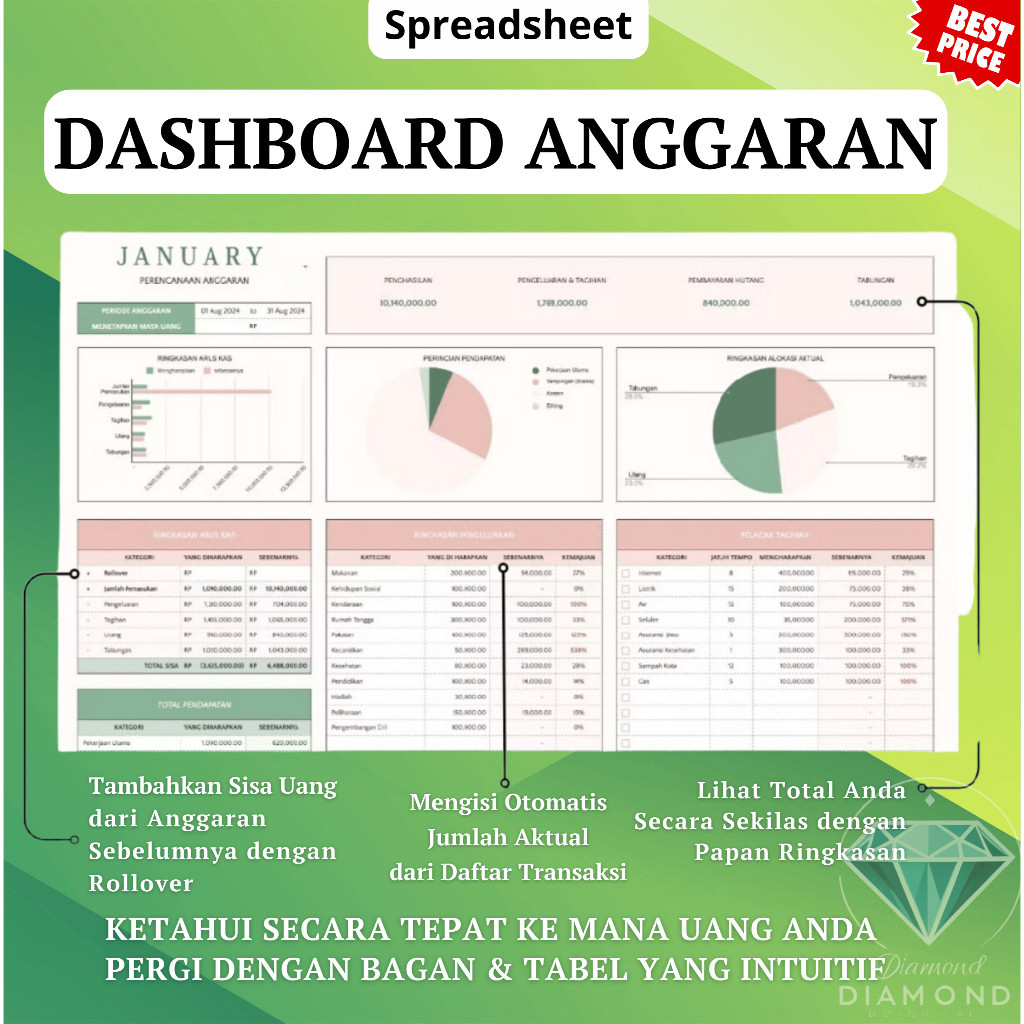 Jual (35) TEMPLATE LAPORAN KEUANGAN Pribadi Keluarga Pemasukan ...