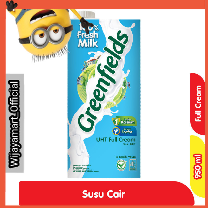 Jual Greenfields Susu UHT Full Cream Kotak 950 ml | Shopee Indonesia