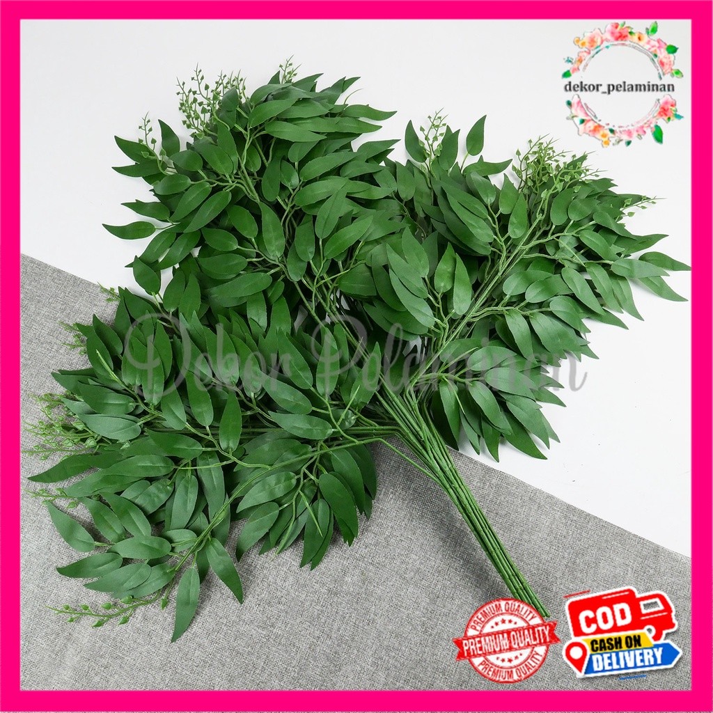 Jual DAUN WILLOW LUSINAN BERCABANG 3 DAUN HIASAN RUANGAN ARTIFICIAL ...