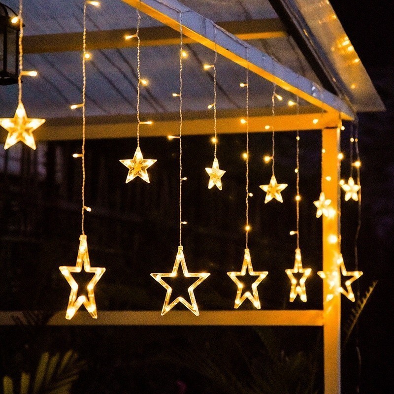 Jual Lampu Led Bintang Bulan Tirai String Kelap Kelip, Lampu Hias Natal ...