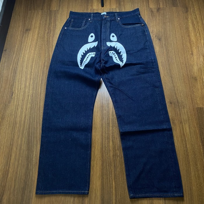 Jual BAPE A Bathing Ape Sharks Denim Celana Panjang Jeans | Shopee ...