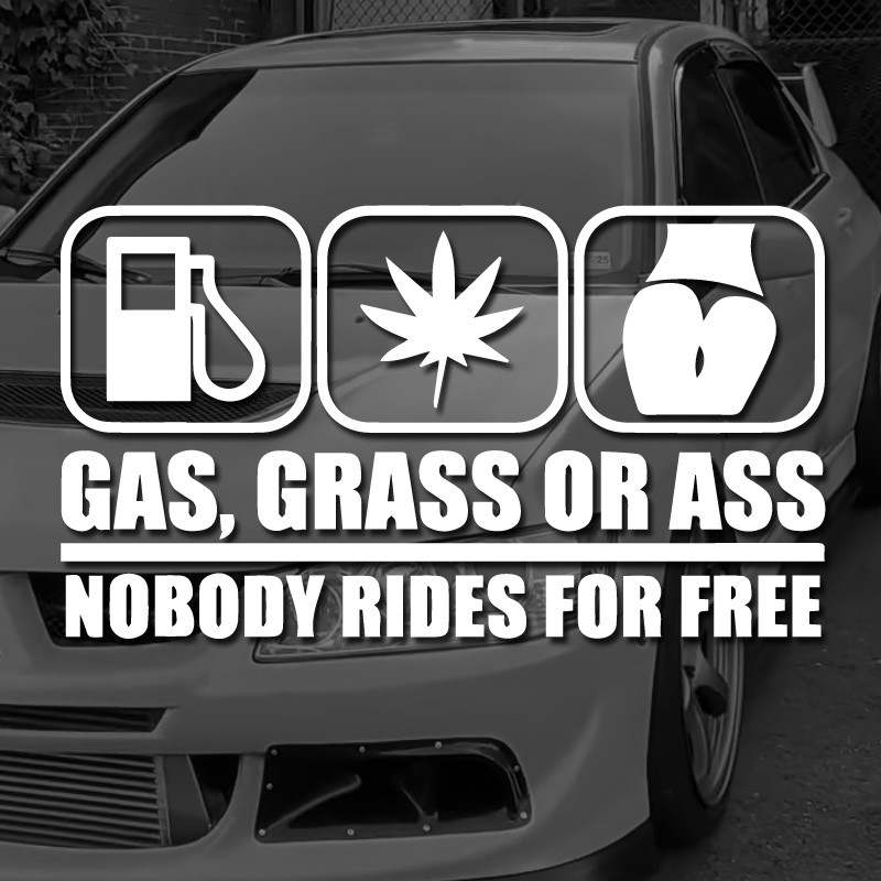 Jual STIKER "GAS, CRASS OR ASS NOBODY RIDES FOR FREE" Car Stickers ...