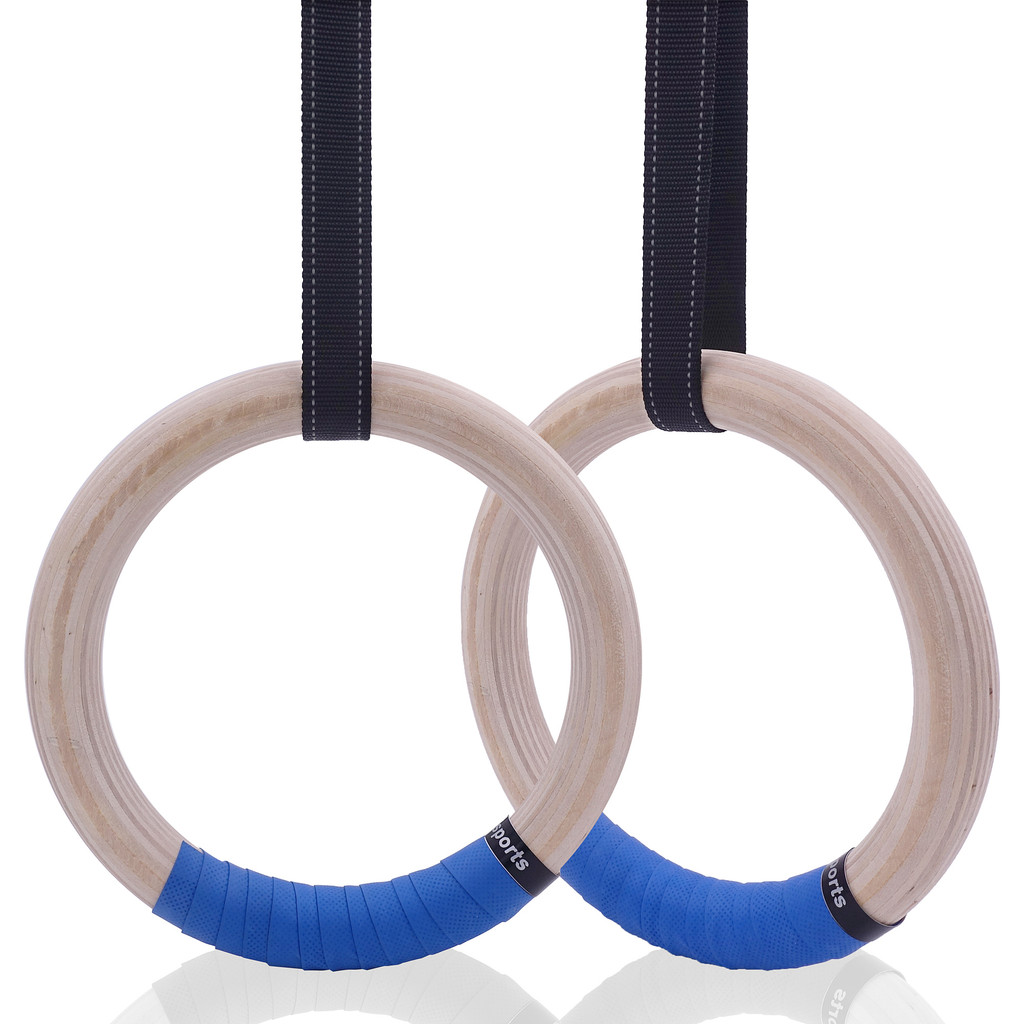Jual Gymnastic Rings 25/28mm with Adjustable Buckles 1-5M Straps for ...