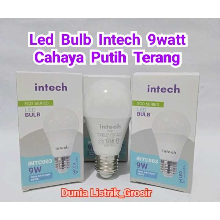 Jual Lampu LED Bohlam Bulat Intech 9 Watt / Lampu Bohlam LED Cahaya ...