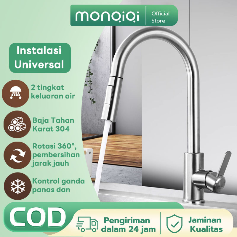 Jual Monqiqi Keran Cuci Piring Kran Angsa Keran Wastafel Keran Angsa Flexible - 1/2 Inch Kran ...