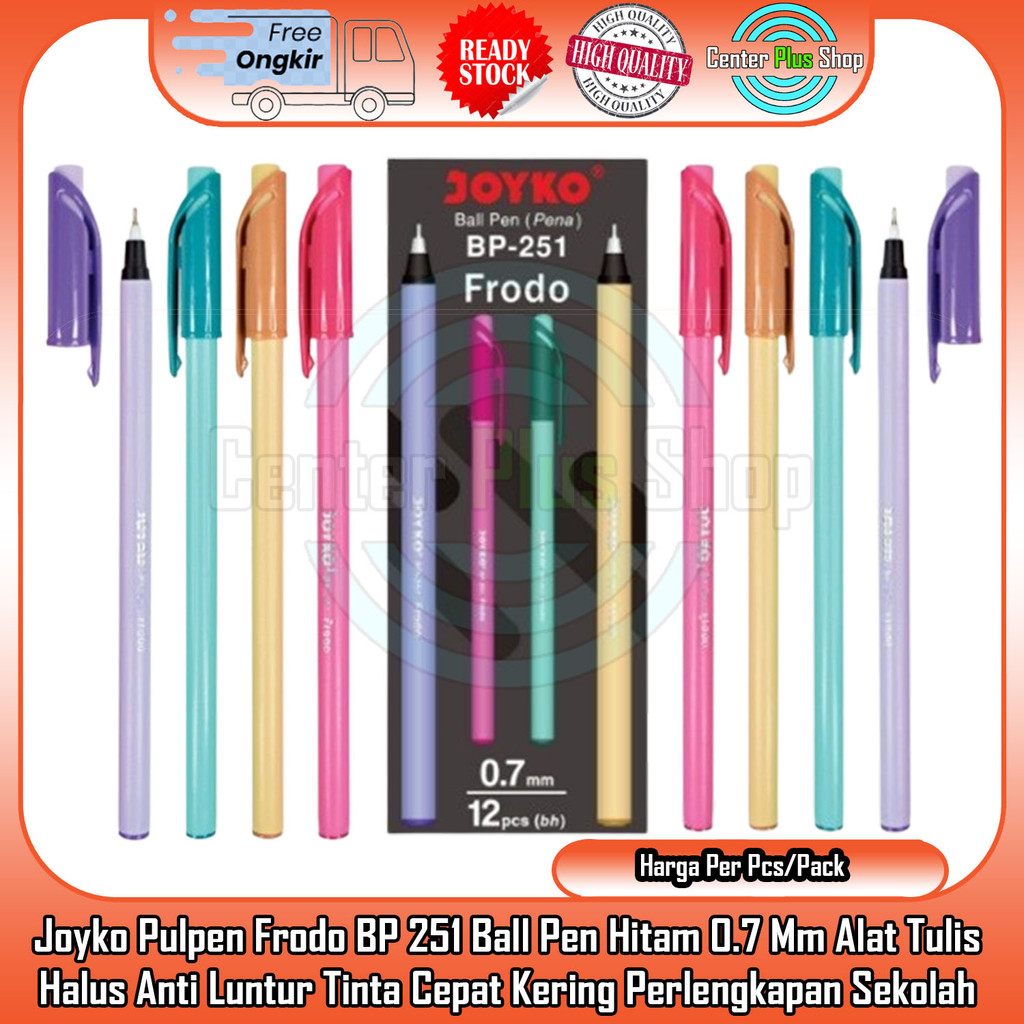 Jual Joyko Pulpen Frodo BP 251 Ball Pen Hitam 0.7 Mm Bolpen Joiko Pena ...