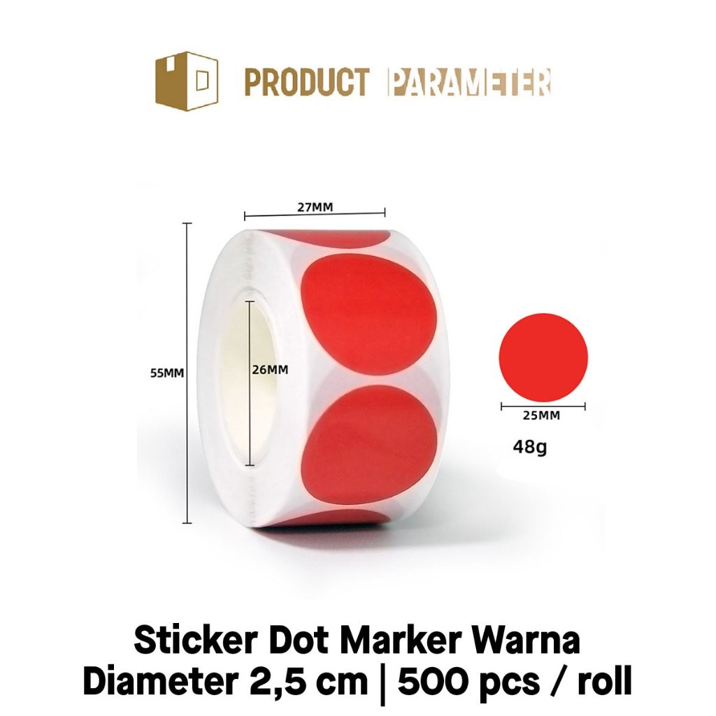 Jual Stiker Bundar 500pcs/roll Sticker Label Dot Thermal Marker Label ...