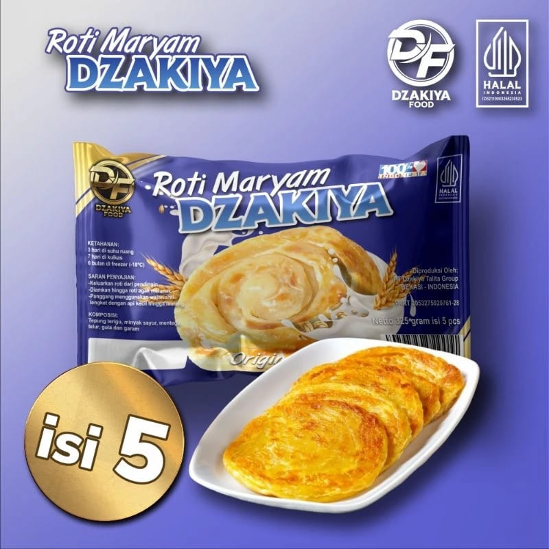 Jual DZAKIYA ROTI MARYAM ORIGINAL/ROTI CANAI ORIGINAL 375GR | Shopee ...