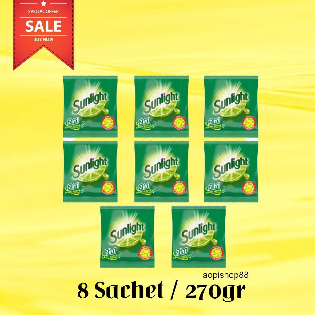 Jual SUNLIGHT SABUN CREAM 8 SACHET UKURAN 270gr / SABUN CREAM PENCUCI ...