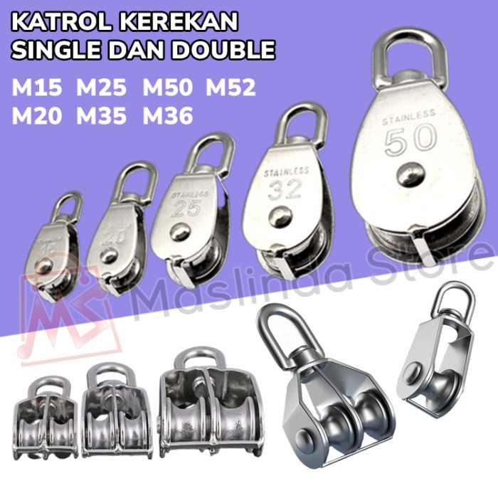 Jual Katrol Kerekan Mini Single Double Alat Angkut Pengangkut Barang ...